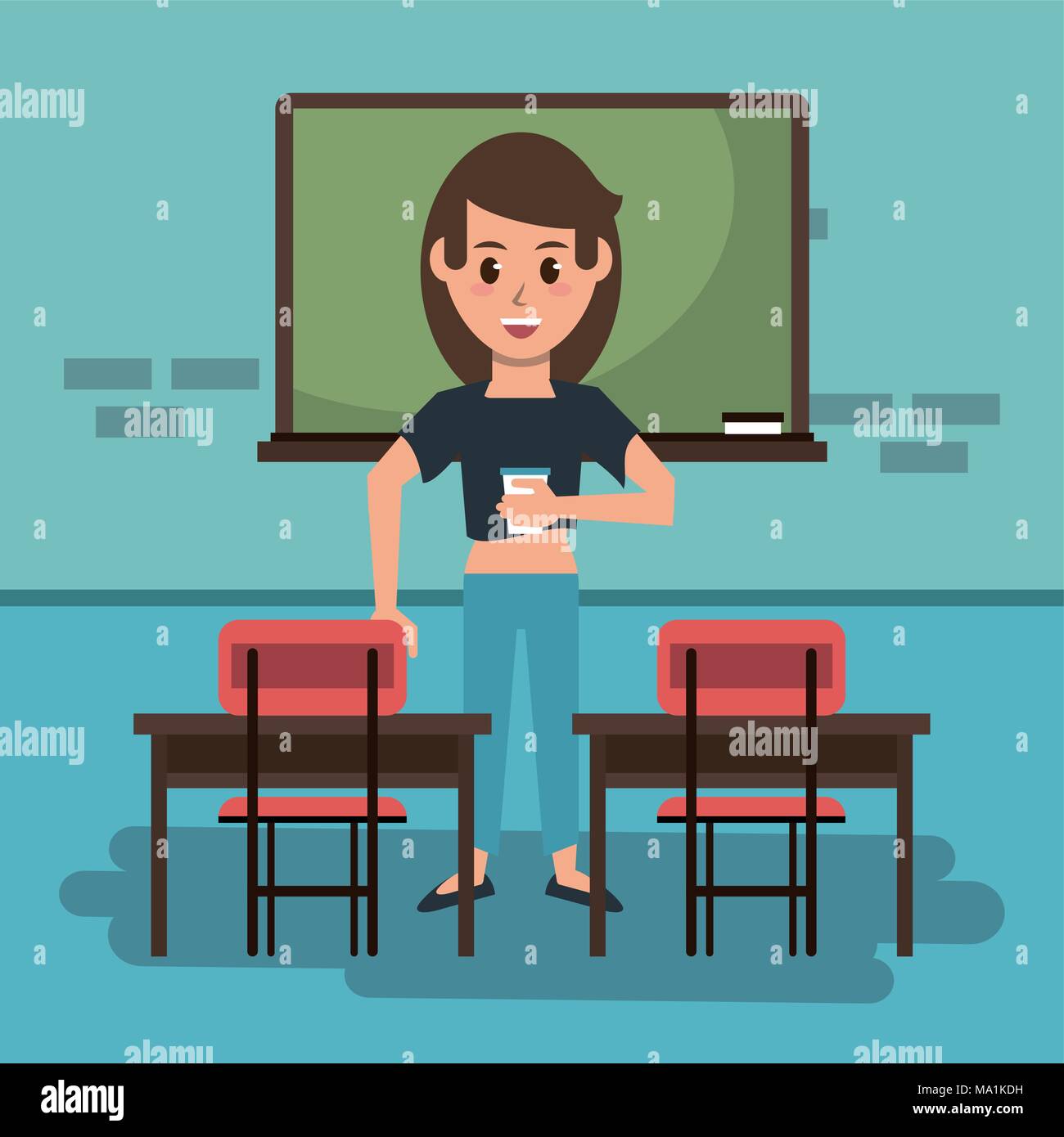 Study woman in interior Stock Vector Images - Alamy