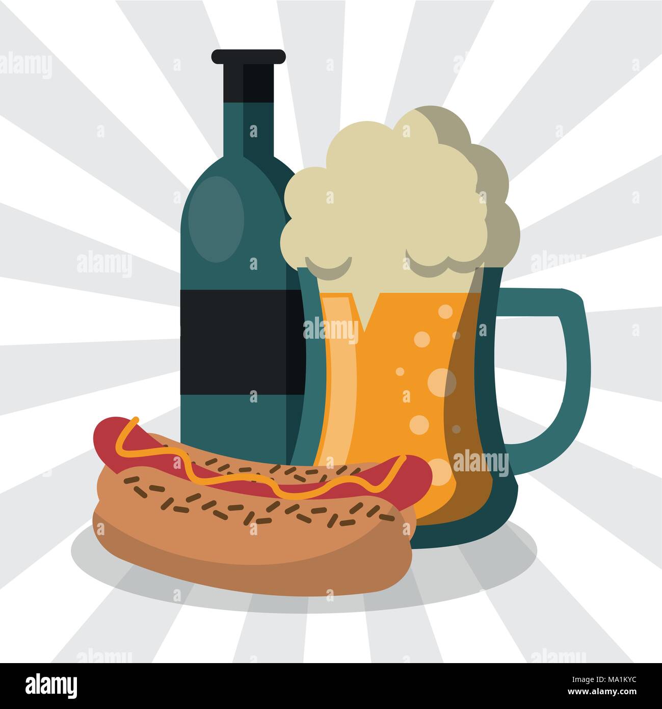 Hot dog and beer cartoon Stock Vector Image & Art - Alamy