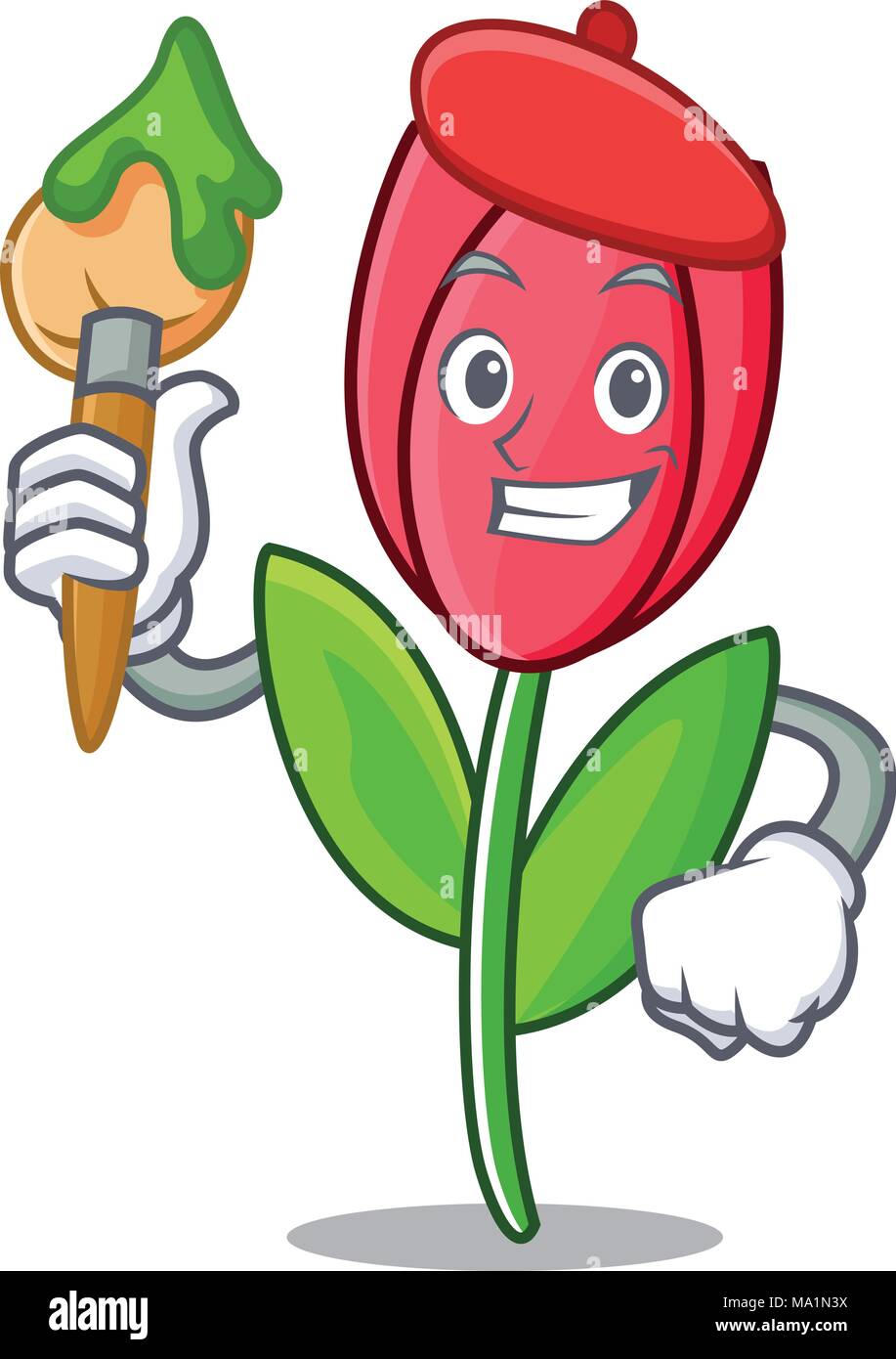 Artist tulip character cartoon style Stock Vector Image & Art - Alamy
