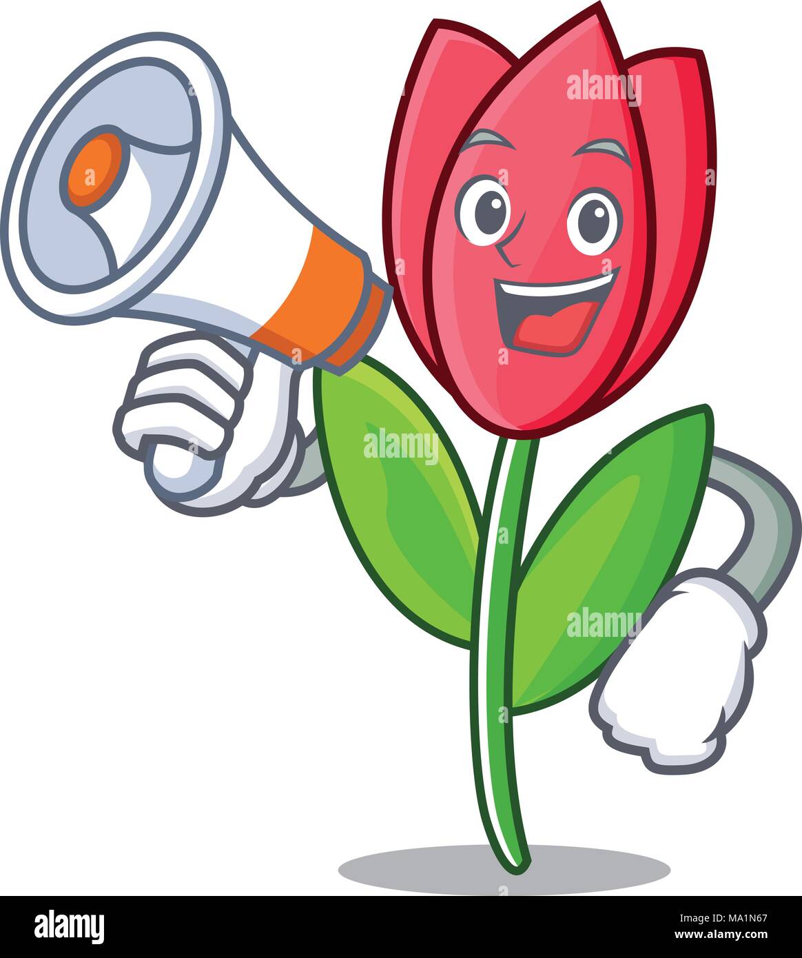 With megaphone tulip character cartoon style Stock Vector Image & Art ...