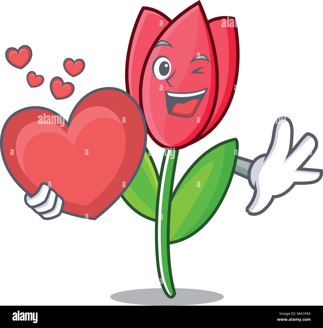 With heart tulip mascot cartoon style Stock Vector Image & Art - Alamy