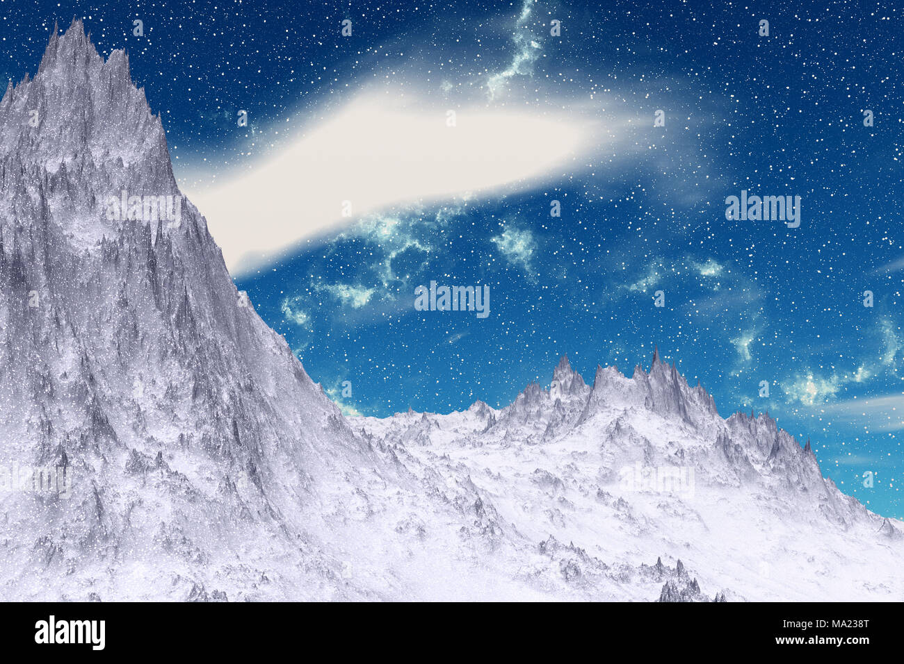 Fantasy alien planet. Mountain. 3D illustration Stock Photo - Alamy