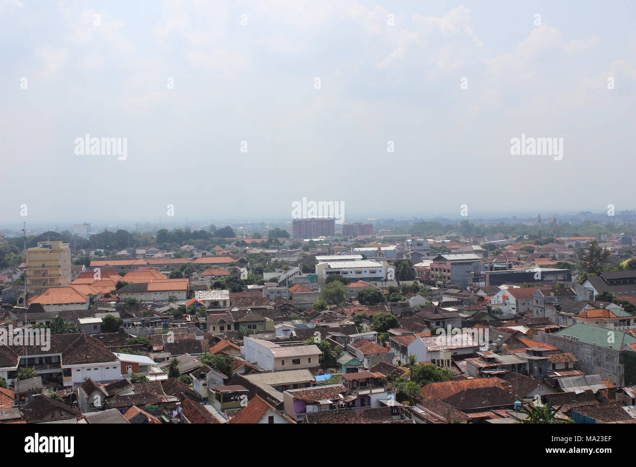 urban atmosphere seen from the top of the building, one of the cities ...