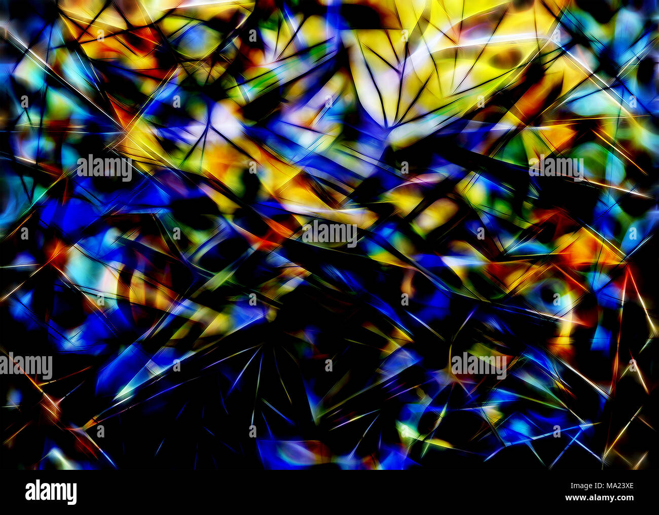 Stained glass mosaic abstract structure with fractal effect Stock Photo ...