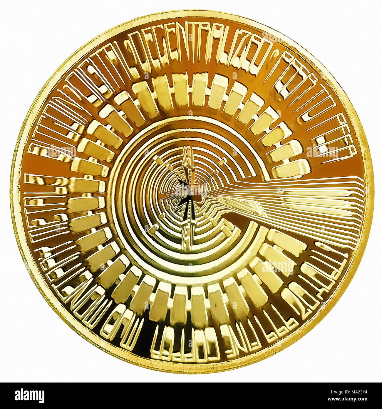 Bitcoin cryptocurrency concept, graphic collage, shrinking and ...