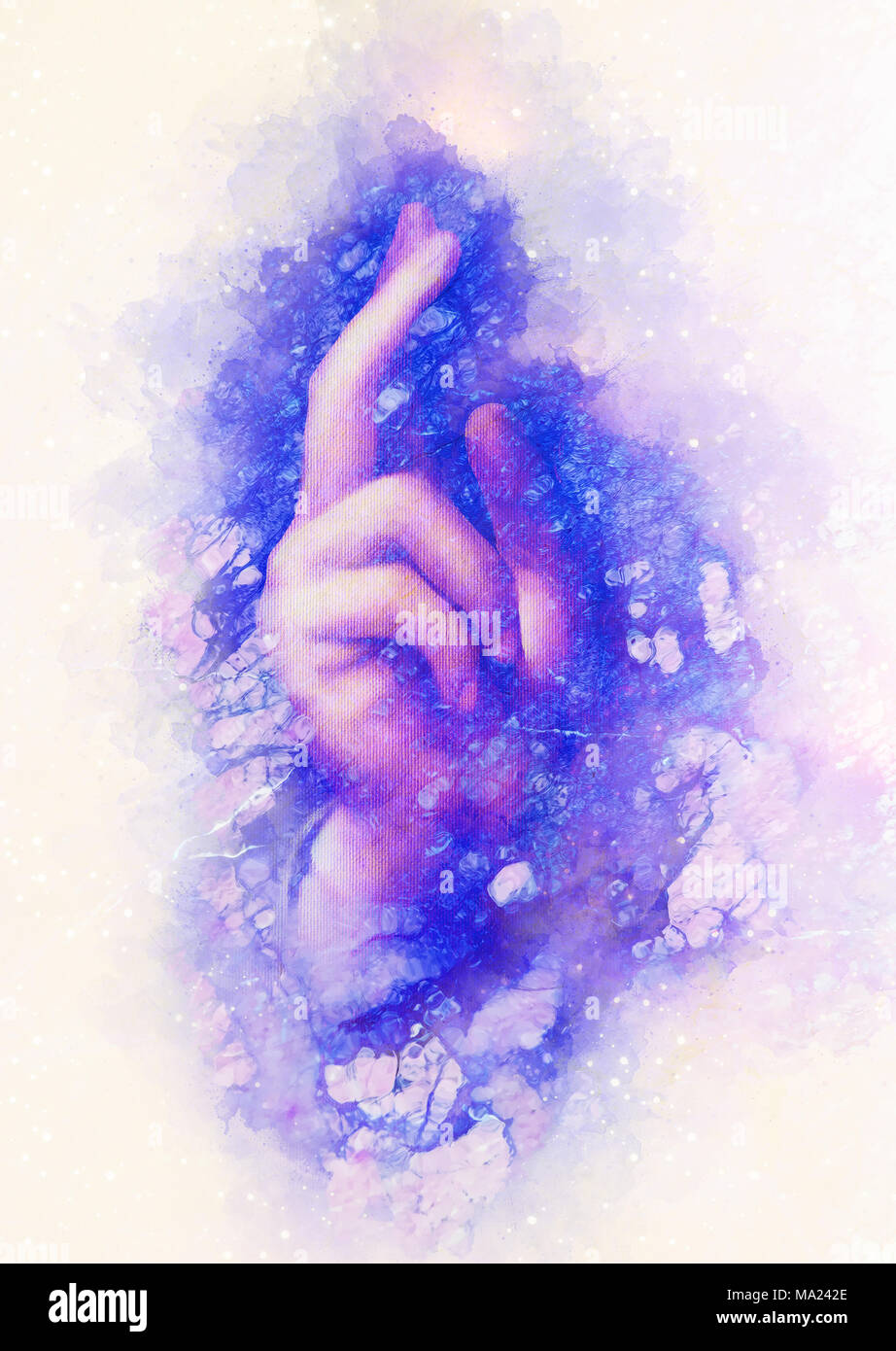 Hand of Jesus Christ in symbolic gesture. Detail from my own ...