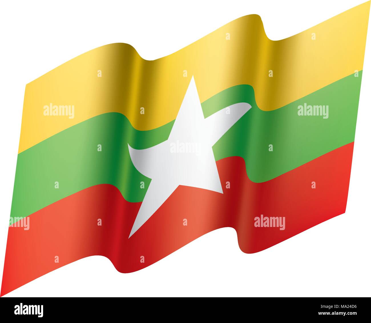 Myanmar flag, vector illustration Stock Vector Image & Art - Alamy