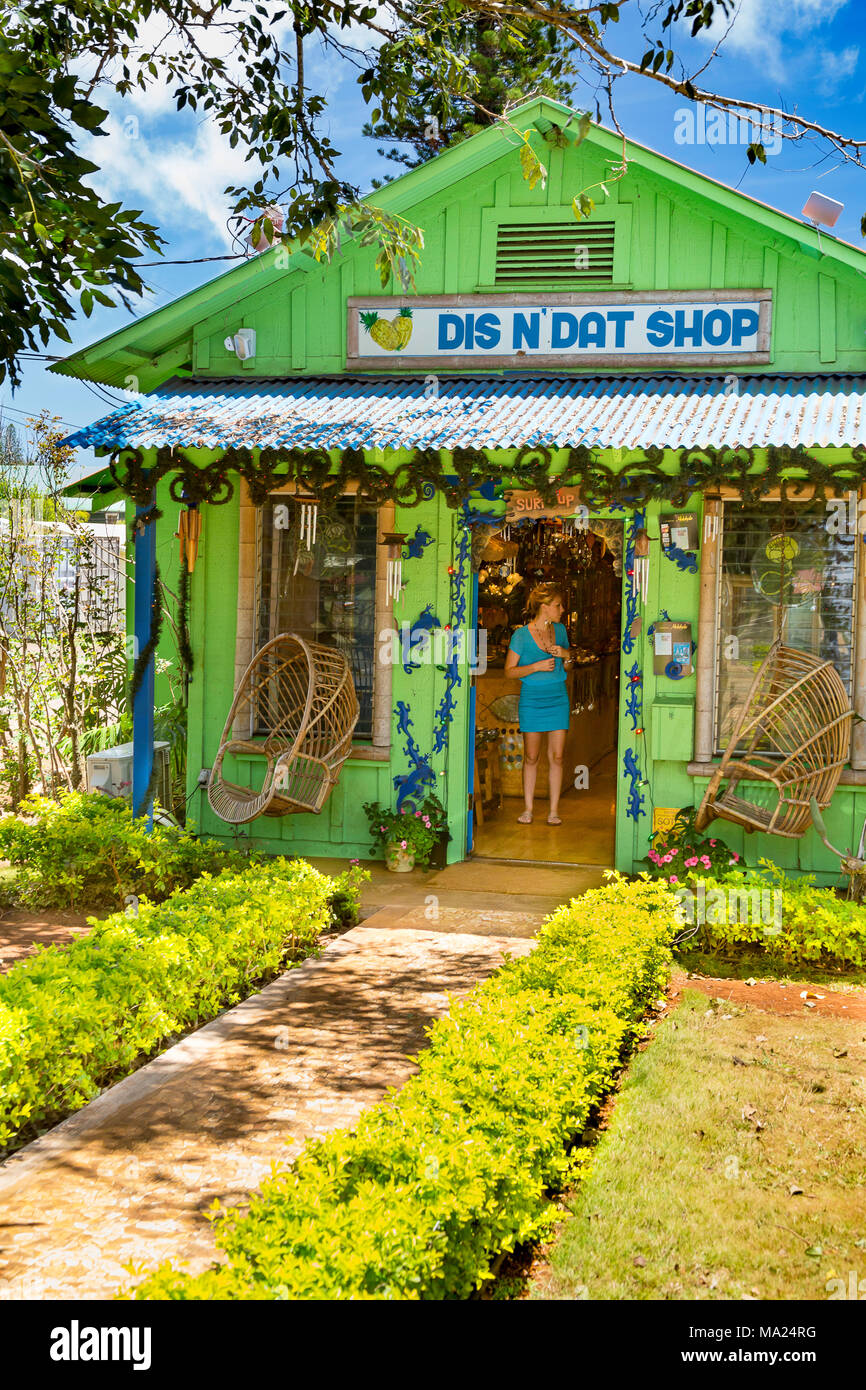 A young lady at Dis N’ Dat, a quaint, eclictic shop located in the town square of Lanai City on ...