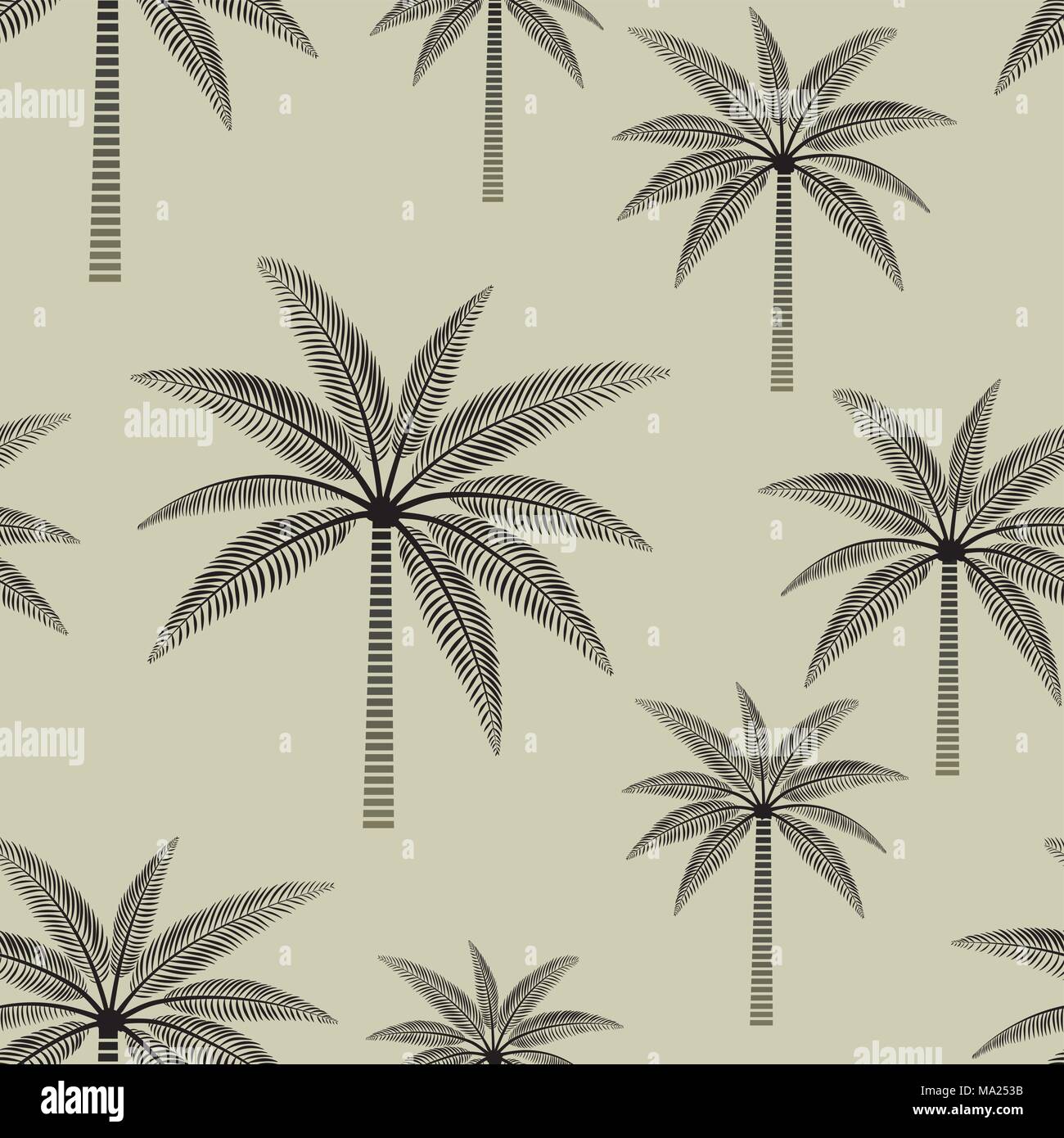 Vintage palm trees vector seamless pattern background Stock Vector ...