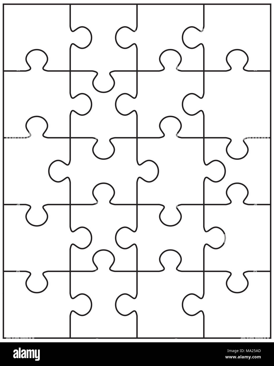 Illustration of separate parts of white puzzle Stock Photo - Alamy