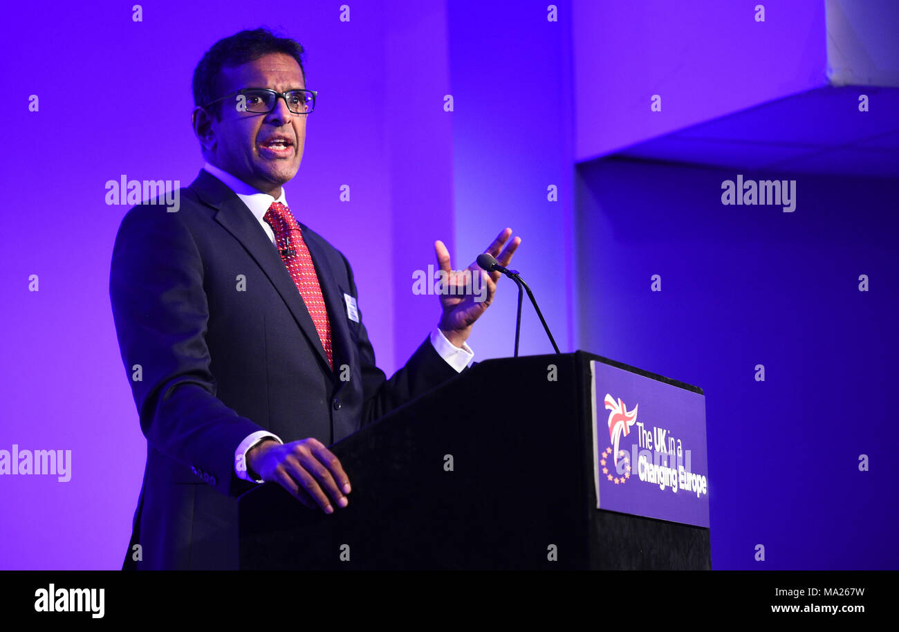 Professor Anand Menon during the Changing Europe conference on Brexit ...