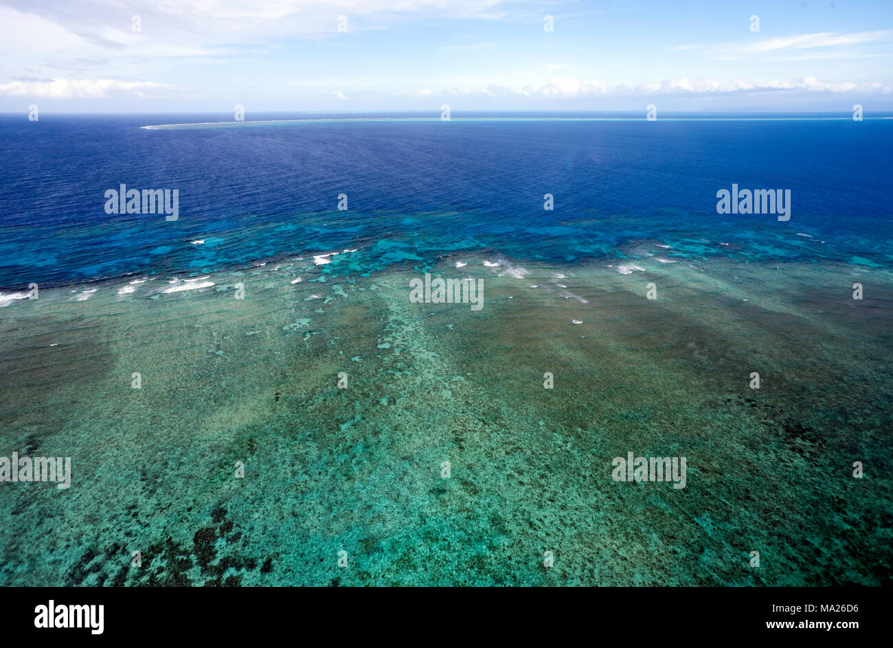 Aerial view of Hastings Reef, Cairns, Queensland, Australia Stock Photo ...