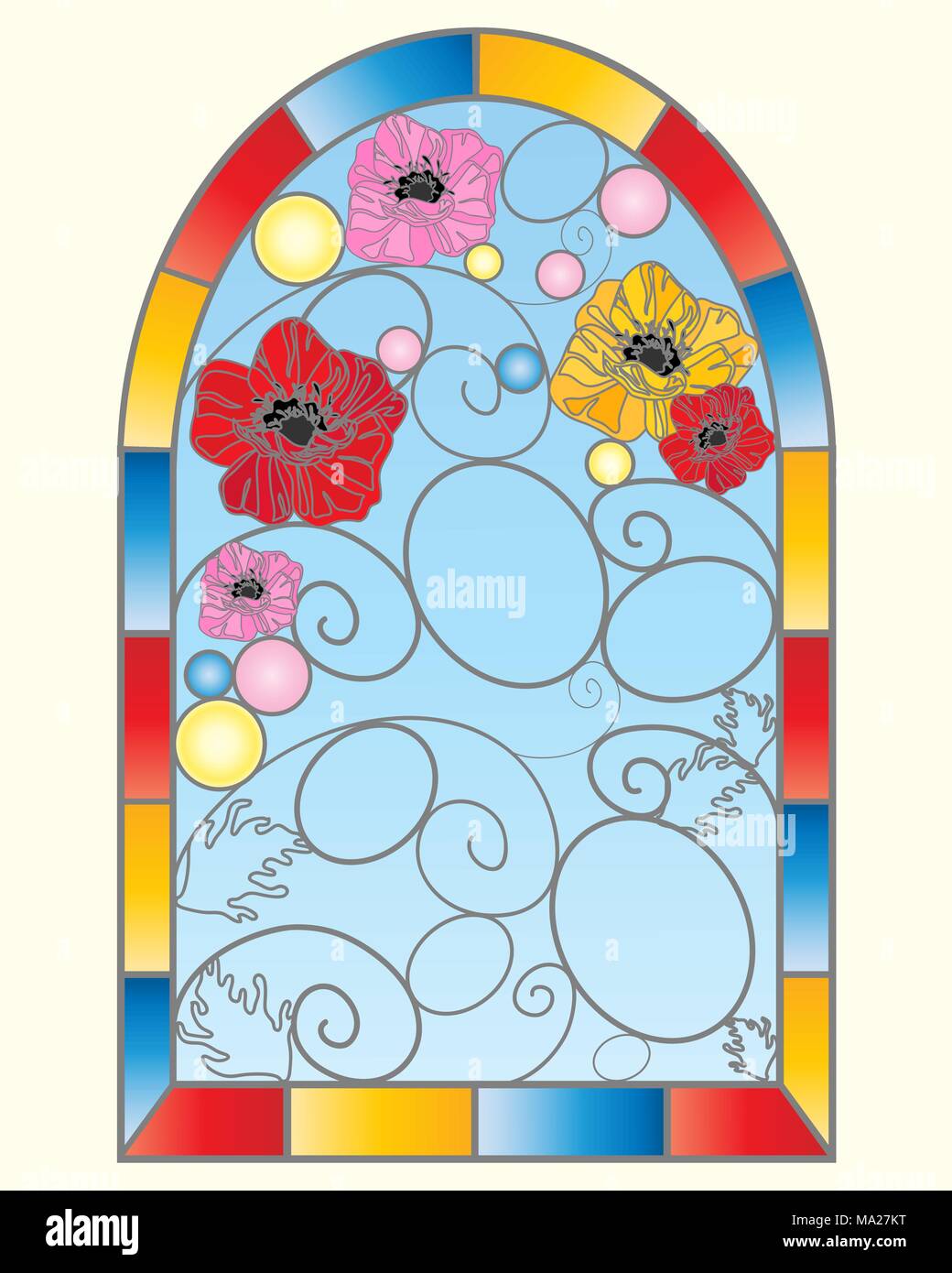 Beautiful lead window Stock Vector Images - Alamy