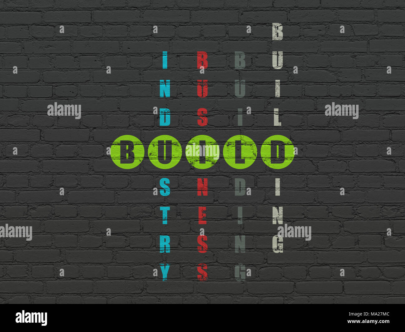 Constructing concept: Build in Crossword Puzzle Stock Photo - Alamy
