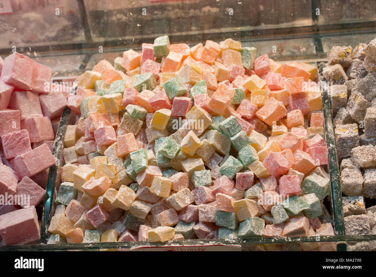 Load of traditional turkish delight lokum candy Stock Photo - Alamy