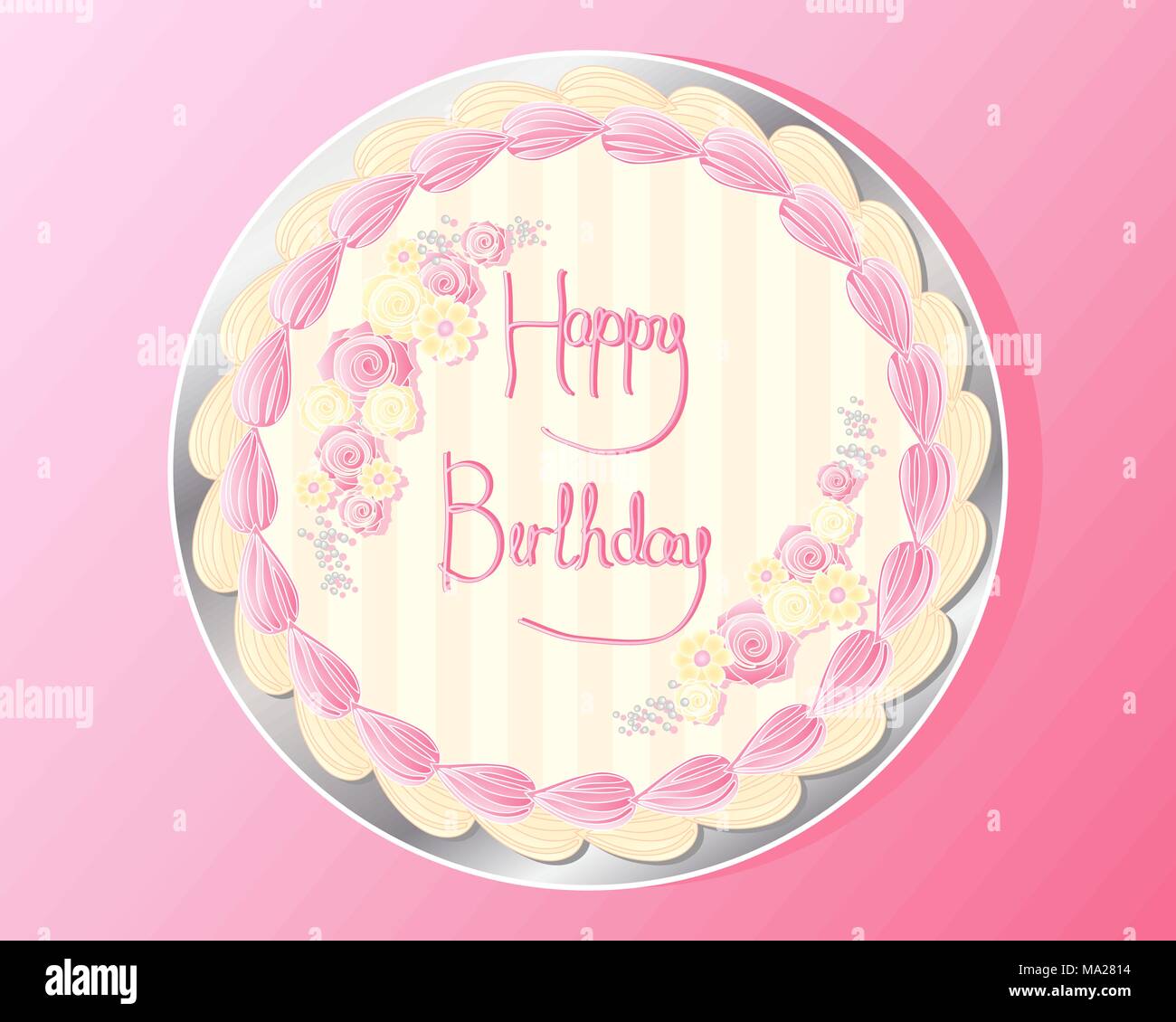 Aerial view of a birthday cake Stock Vector Images - Alamy