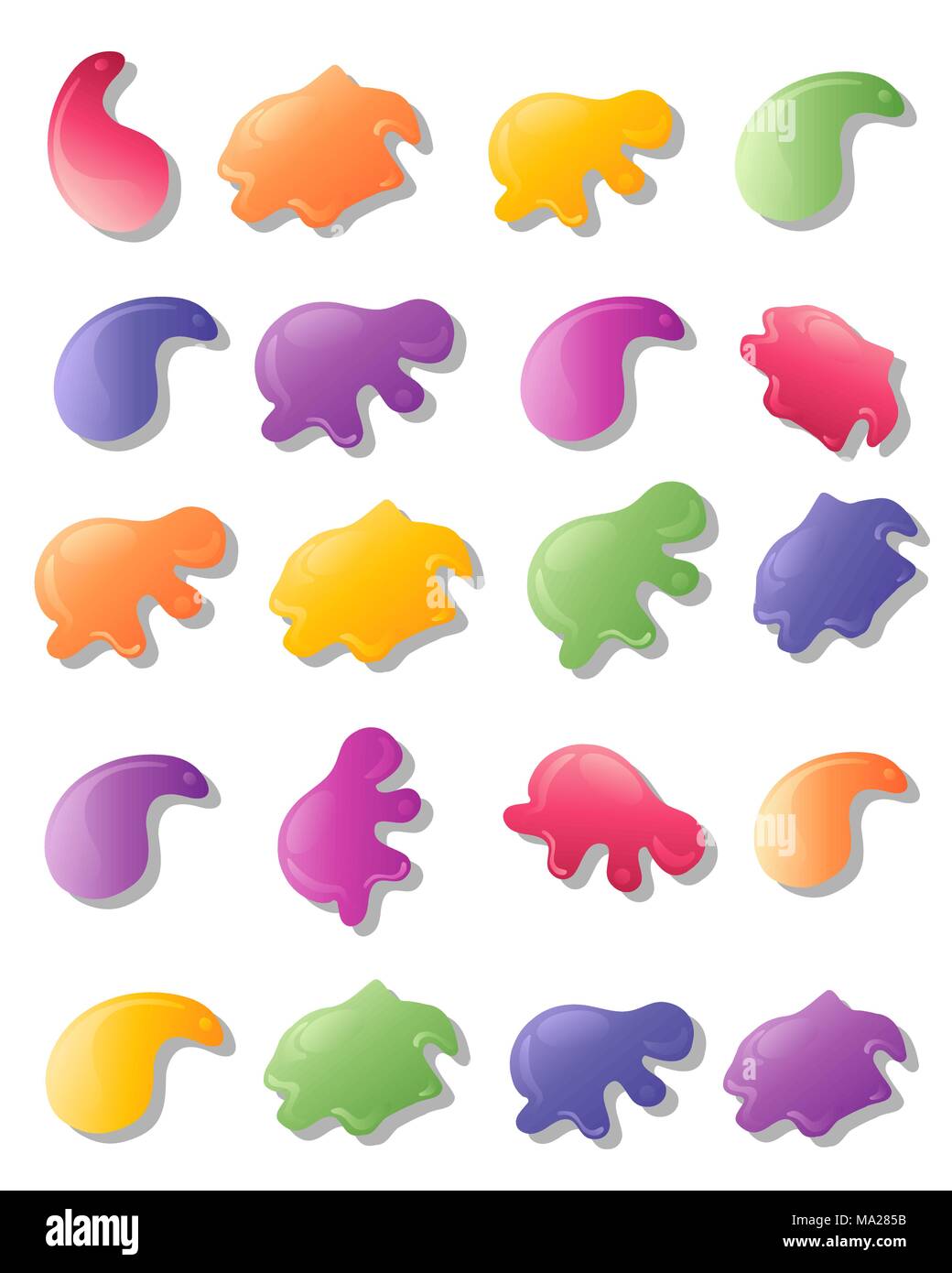an illustration of different jelly shapes in rainbow colors isolated on ...