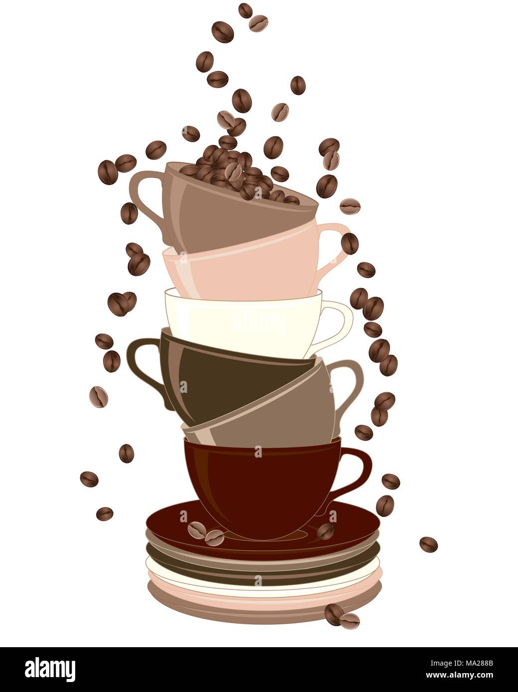 Falling stack of cups Stock Vector Images - Alamy