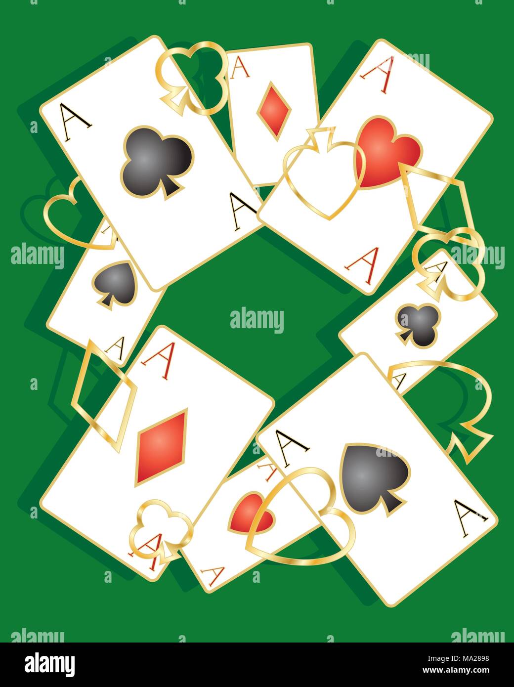 Playing cards scattered Stock Vector Images - Alamy