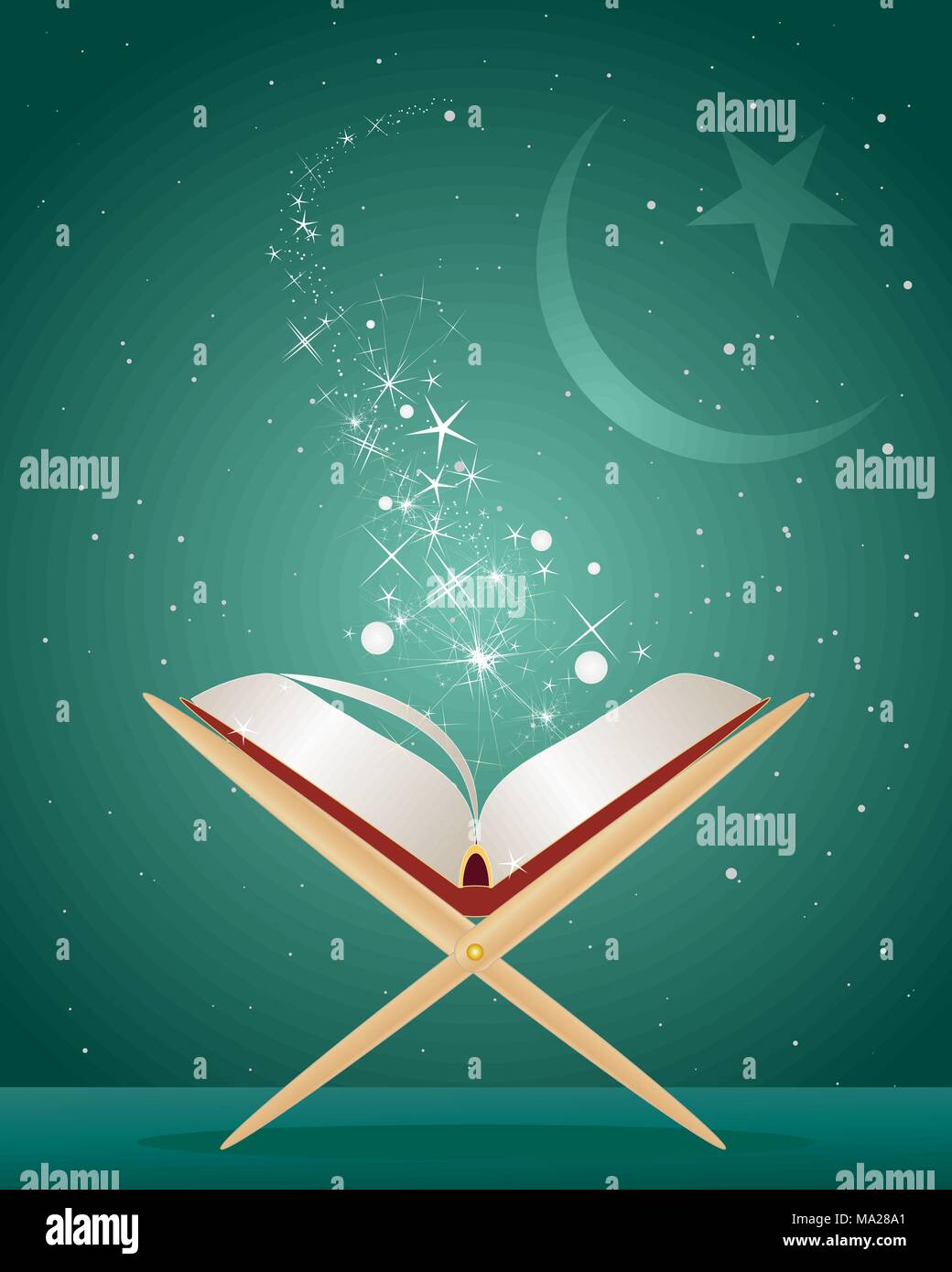 a vector illustration in eps 10 format of the holy Koran on a stand ...