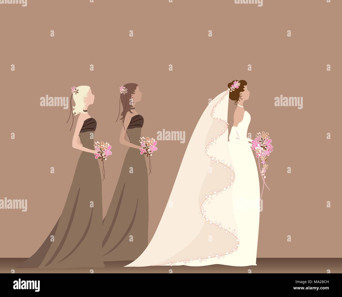 Bride walking Stock Vector Images - Alamy