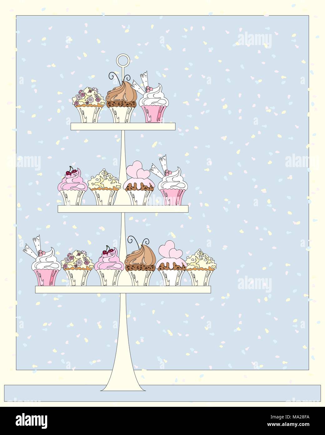 a vector illustration in eps 10 format of a cake stand for a wedding ...