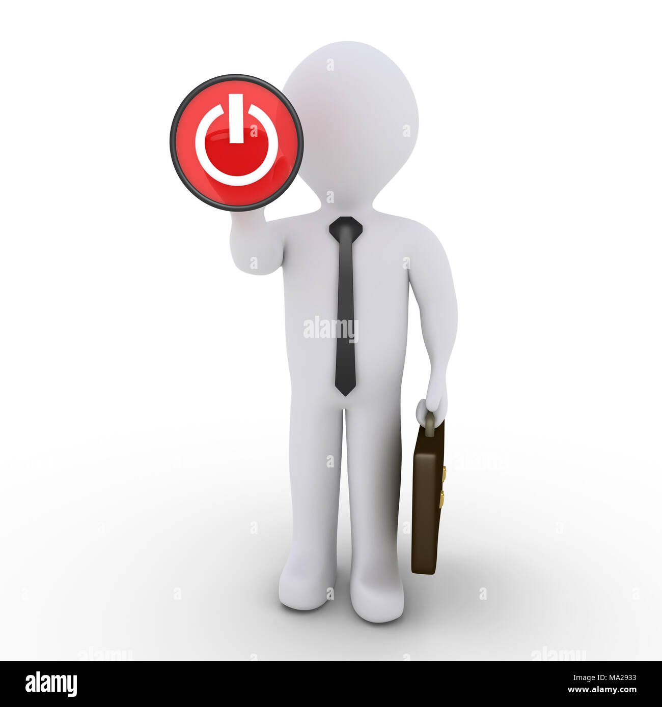 Businessman pressing power button concept hi-res stock photography and ...