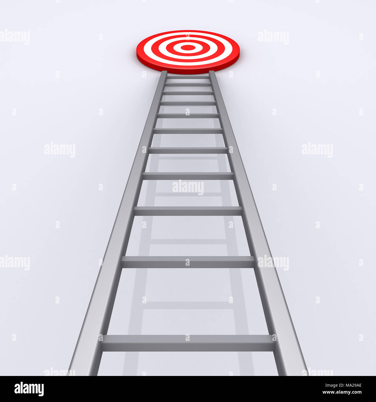 3d ladder with target on the top of it Stock Photo - Alamy