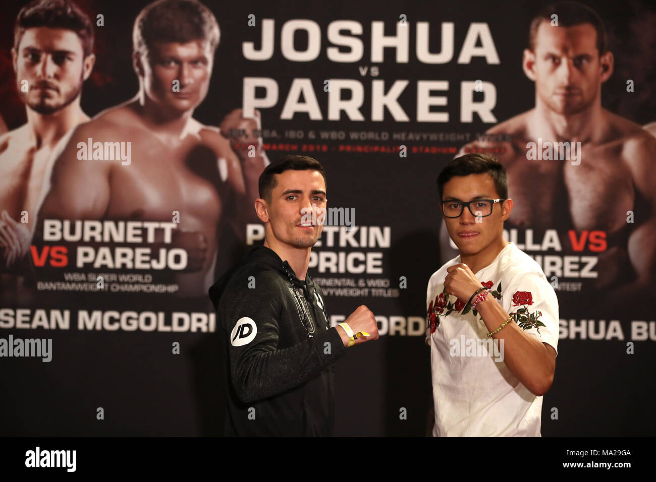 Anthony Crolla (left) and Edson Ramirez during the press conference at ...