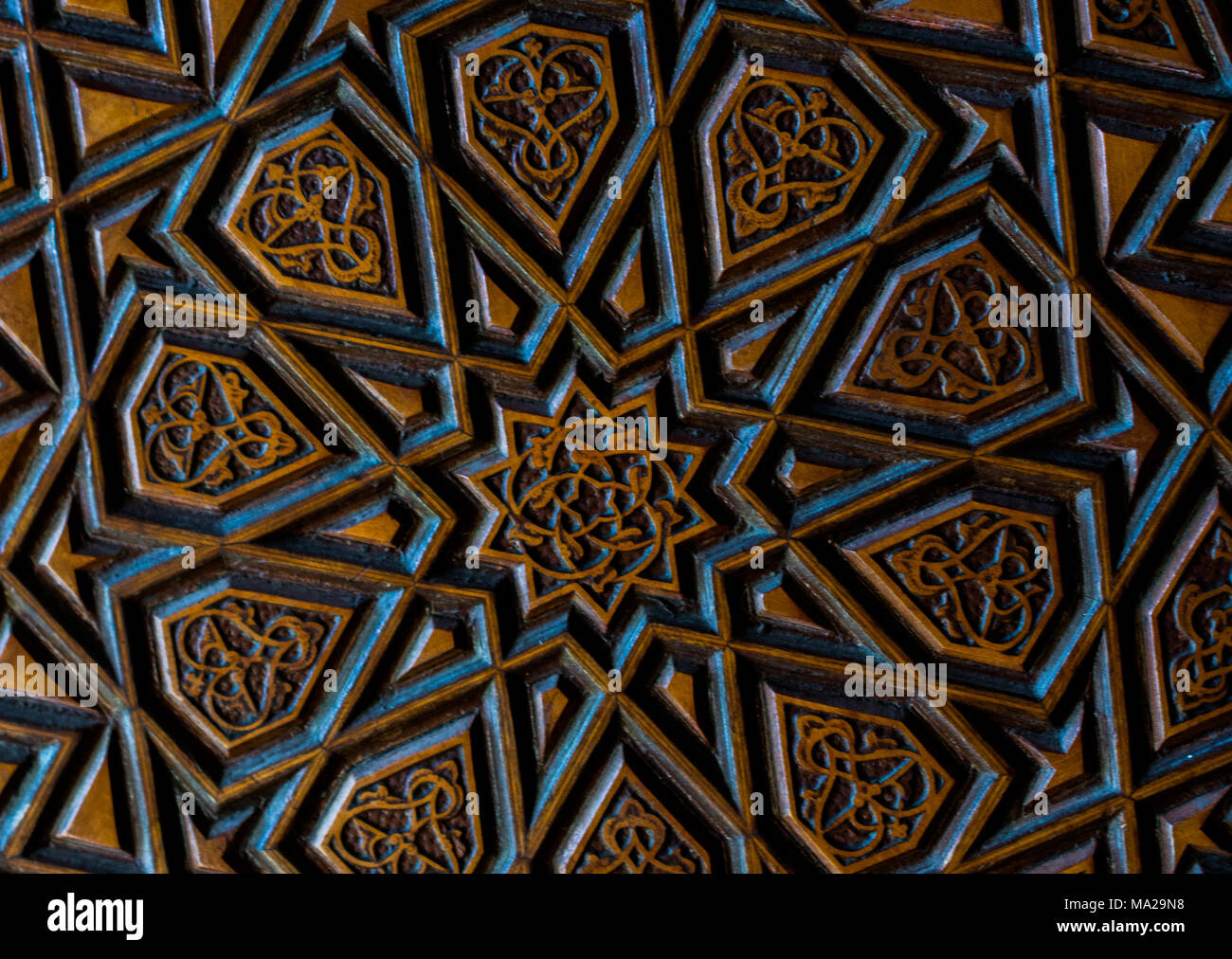 Work ottoman turkish art with geometric patterns in view hi-res stock ...