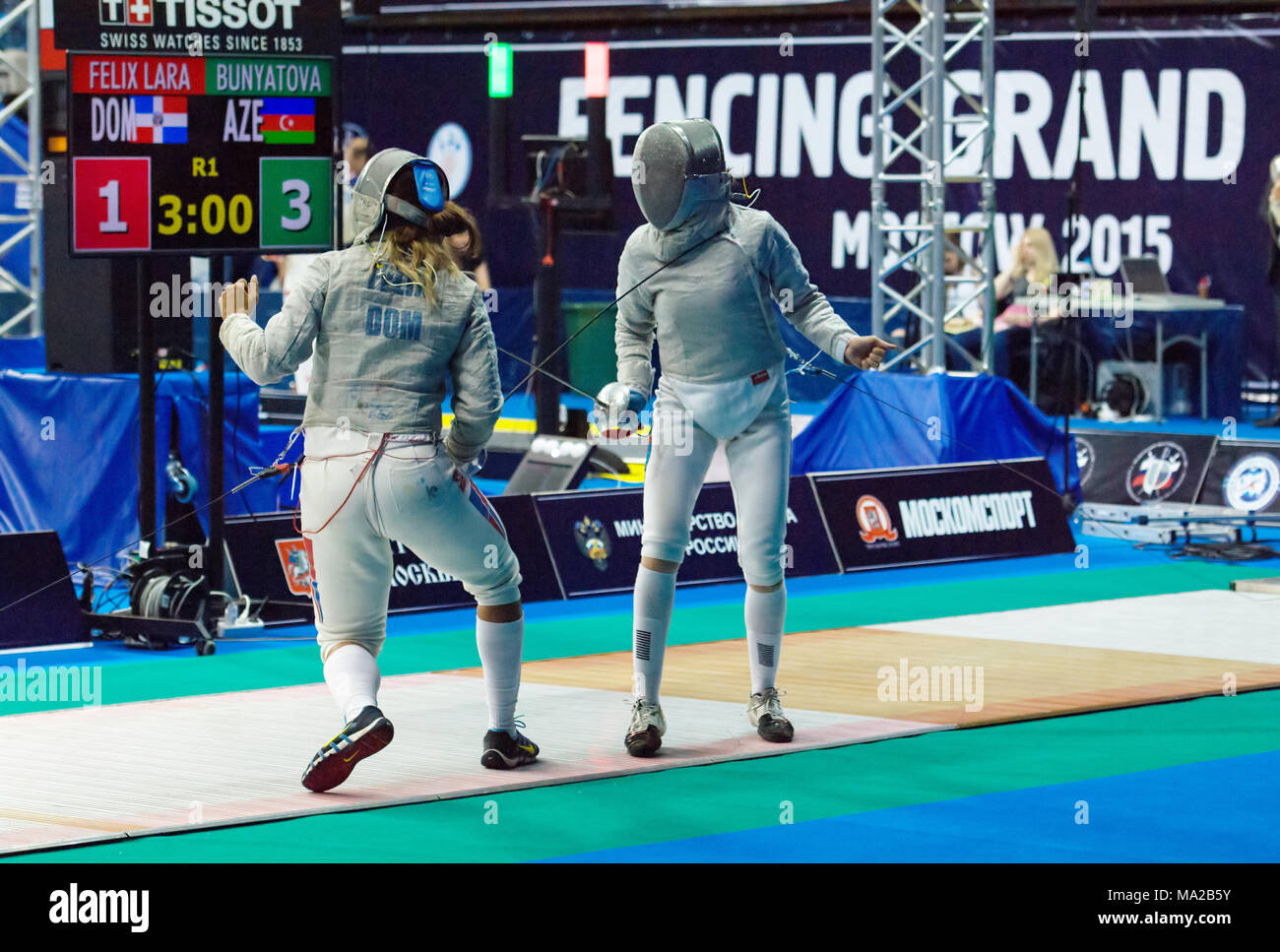MOSCOW, RUSSIA - MAY 31 2015: Lara Felix and Sevinj Bunyatova fights on ...