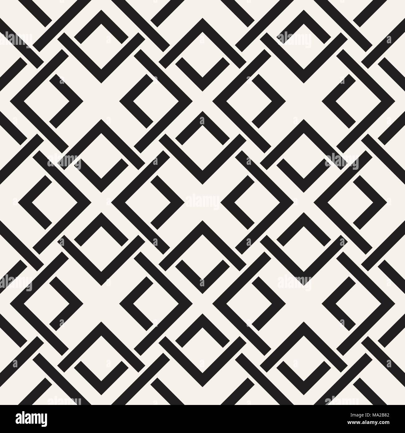 Vector Seamless Lines Pattern Abstract Background With Interweaving Squares Geometric
