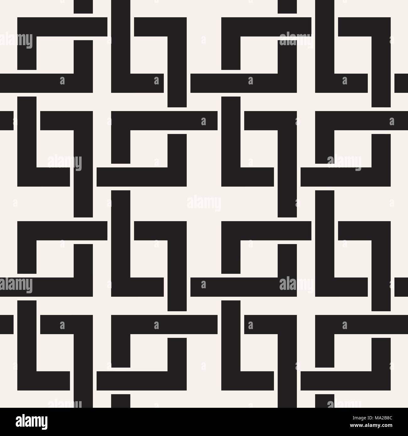 Vector Seamless Lines Pattern Abstract Background With Interweaving Squares Geometric