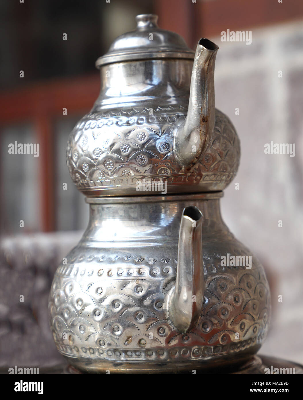 Authentic copper tea kettles Stock Photo - Alamy