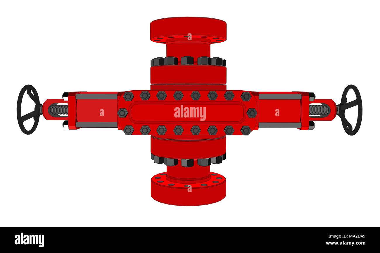 Blowout preventer. 3d illustration. Concept of the oil industry Stock ...