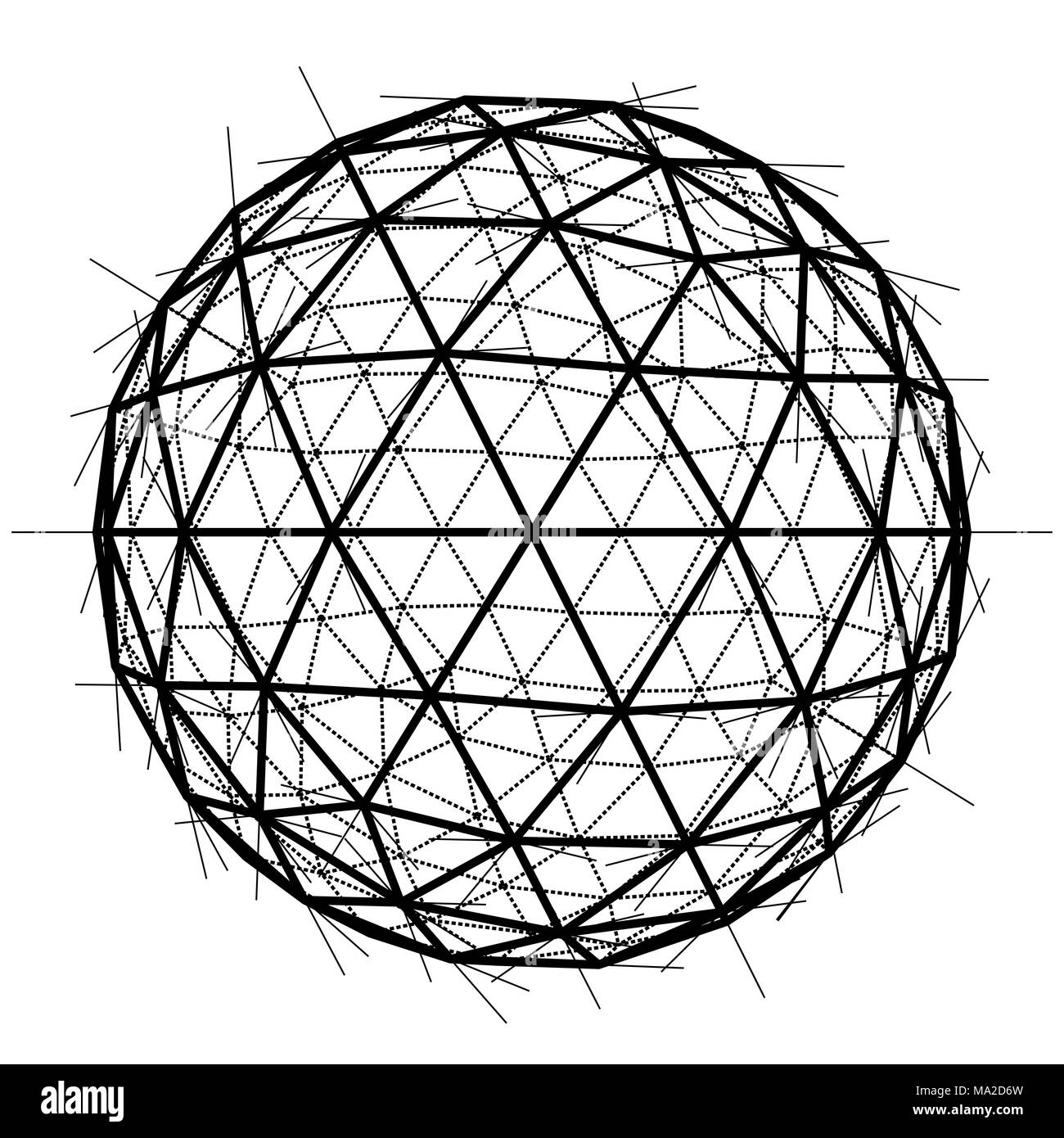 Blueprint of Sphere. Wire-frame style. 3d illustration Stock Photo - Alamy