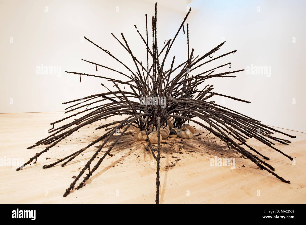 Sculpture made of wire at Whitney Museum of American Art, New York, USA ...