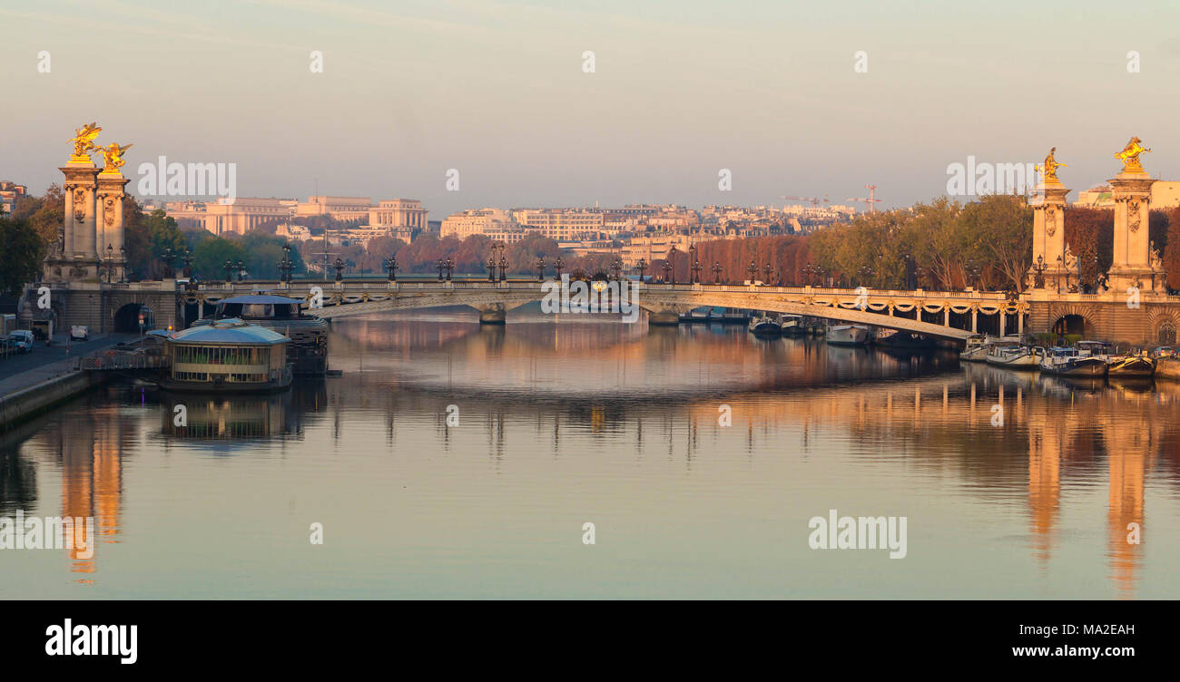 The bridge Alexandre III is a deck arch bridge that spans the Seine in ...