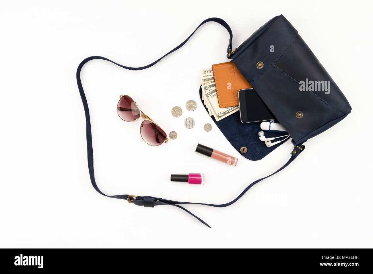Handbag open top view Cut Out Stock Images & Pictures - Alamy