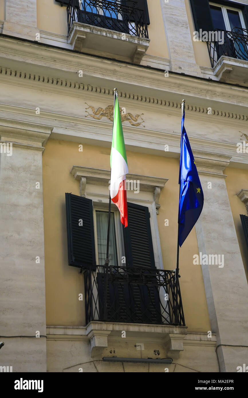 Colorful flags in front of buildings hi-res stock photography and ...