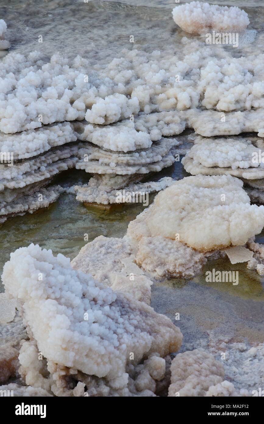 Layers of salt crystals from on the Dead Sea Stock Photo - Alamy