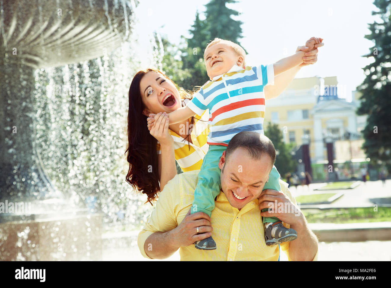 outdoor portrait of a happy family Stock Photo - Alamy
