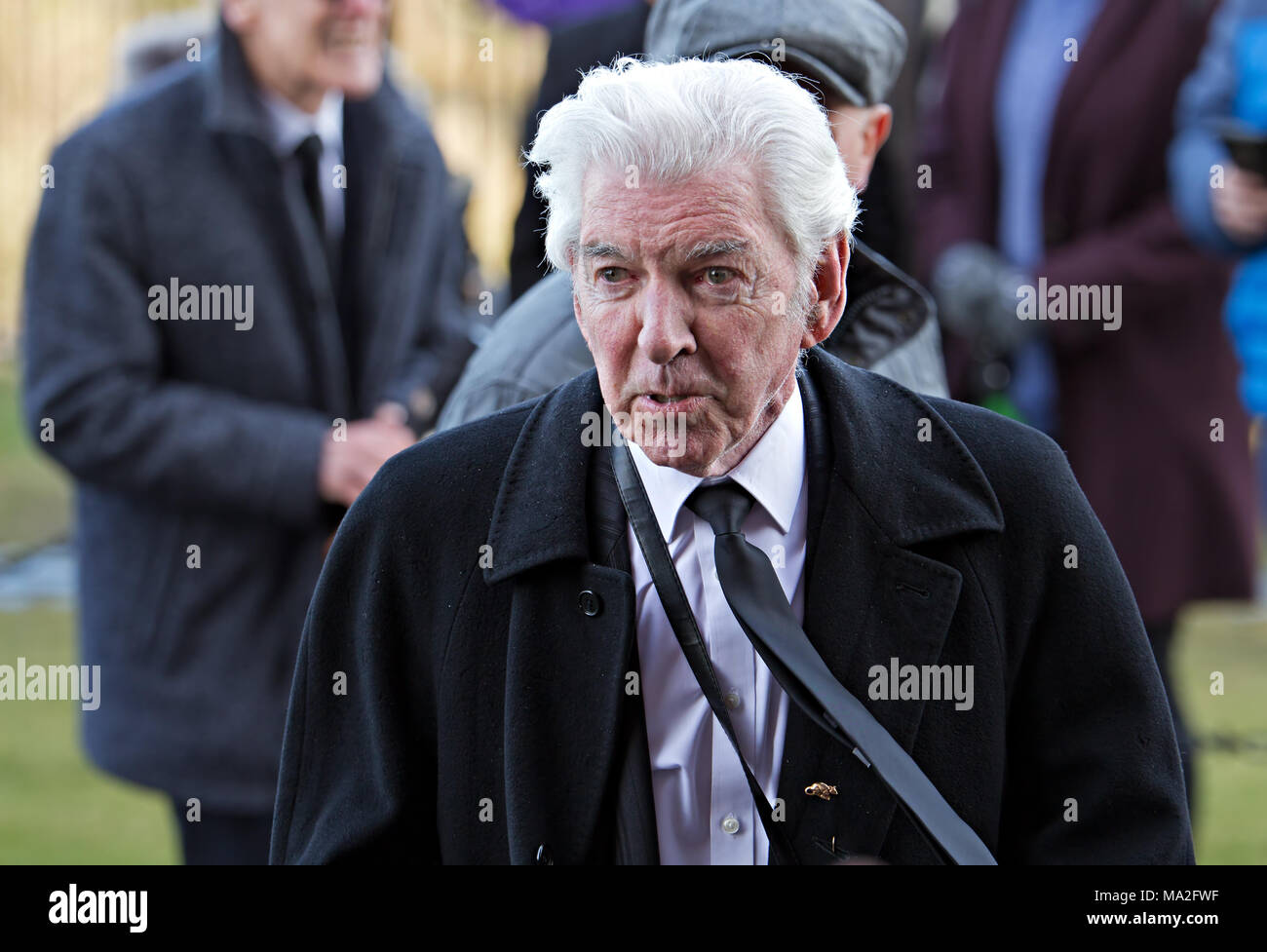 Liverpool comedian Tom O'Connor photographed in 2018 at the funeral of ...