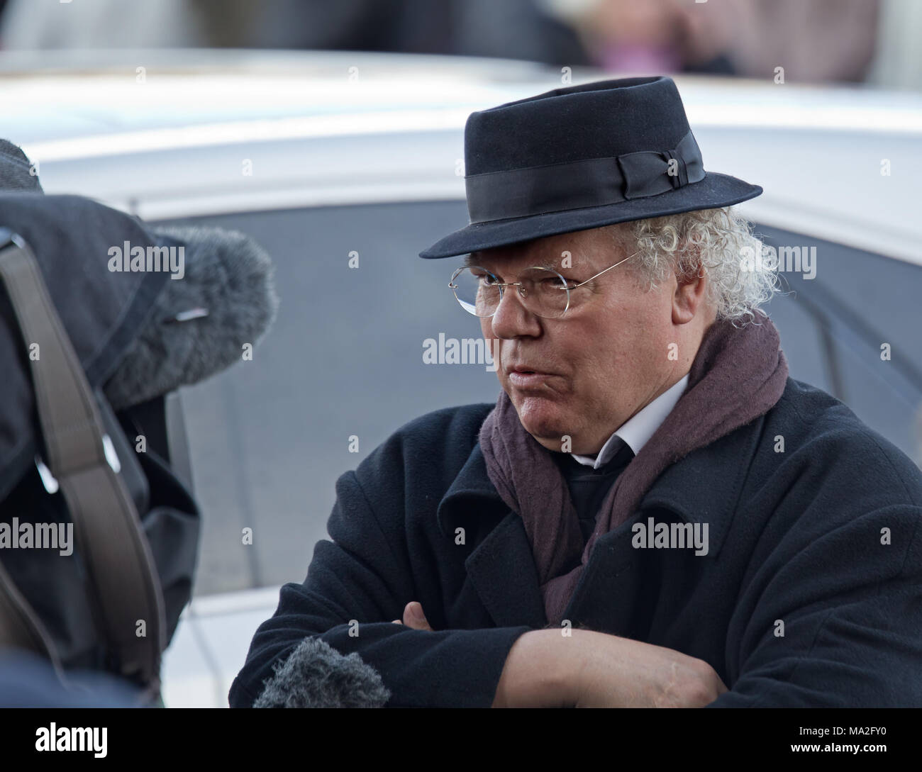 Roy Chubby Brown photographed in 2018 at the funeral of Ken Dodd in ...