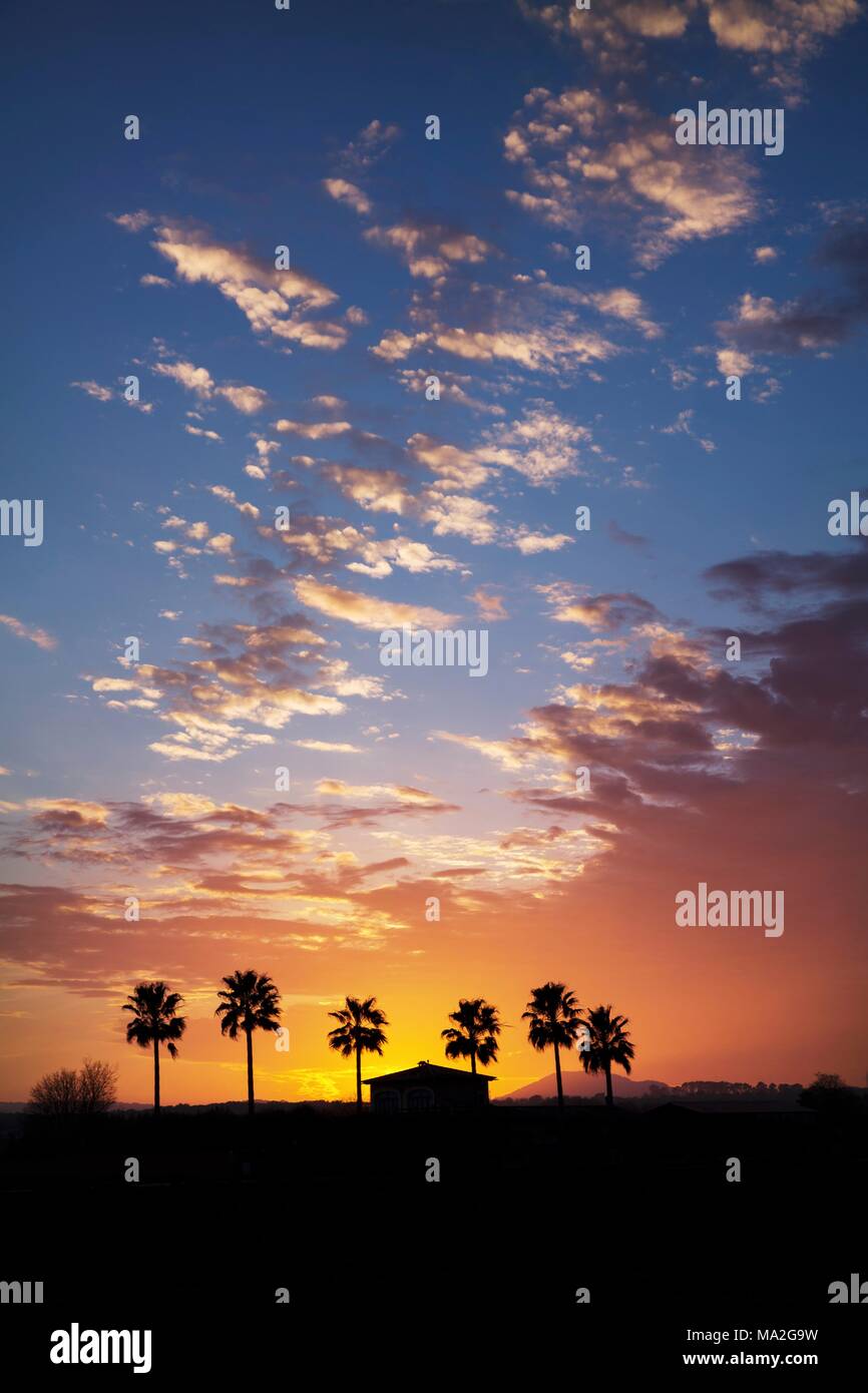 A romantic sunset over Majorca Stock Photo - Alamy