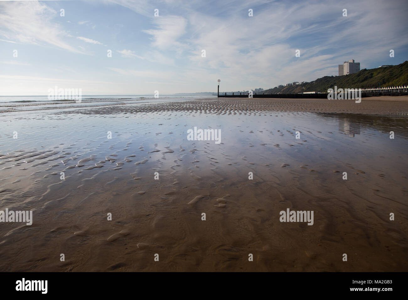 Boscombe beach looking towards Bournemouth Stock Photo - Alamy