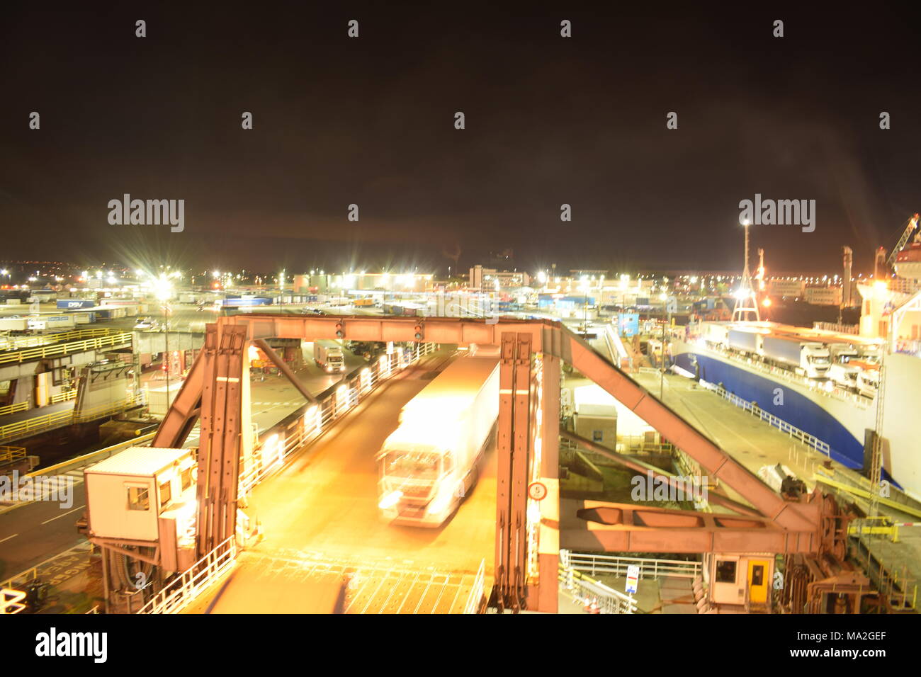 View from ferry before laving the UK Stock Photo - Alamy