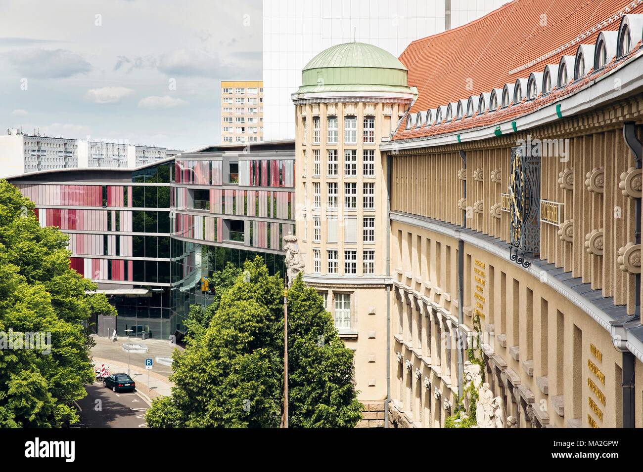 The German National Library plus extension in Leipzig Stock Photo - Alamy