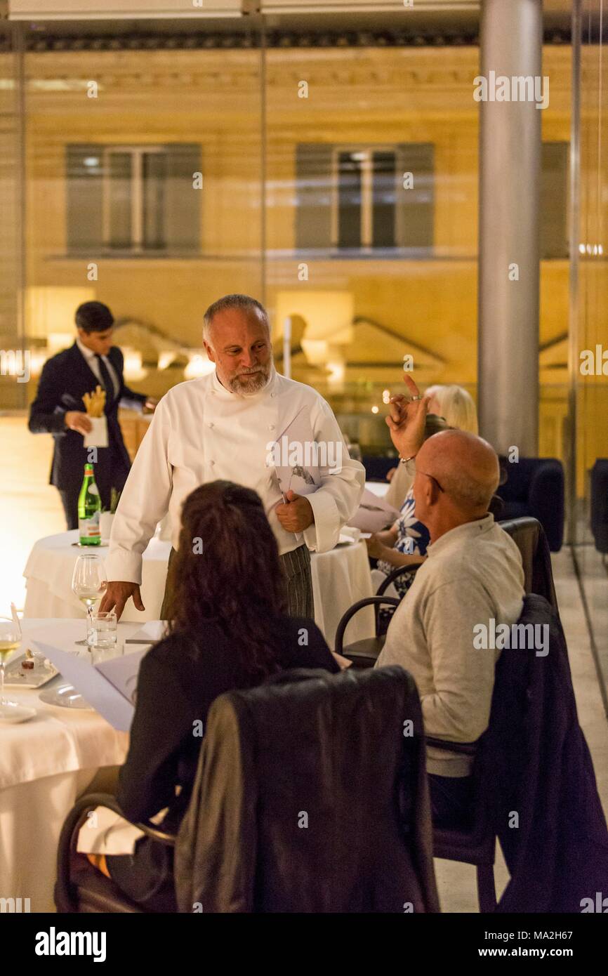 Guests at Antonella Colonna's restaurant Open Colonna, Rome, Italy ...