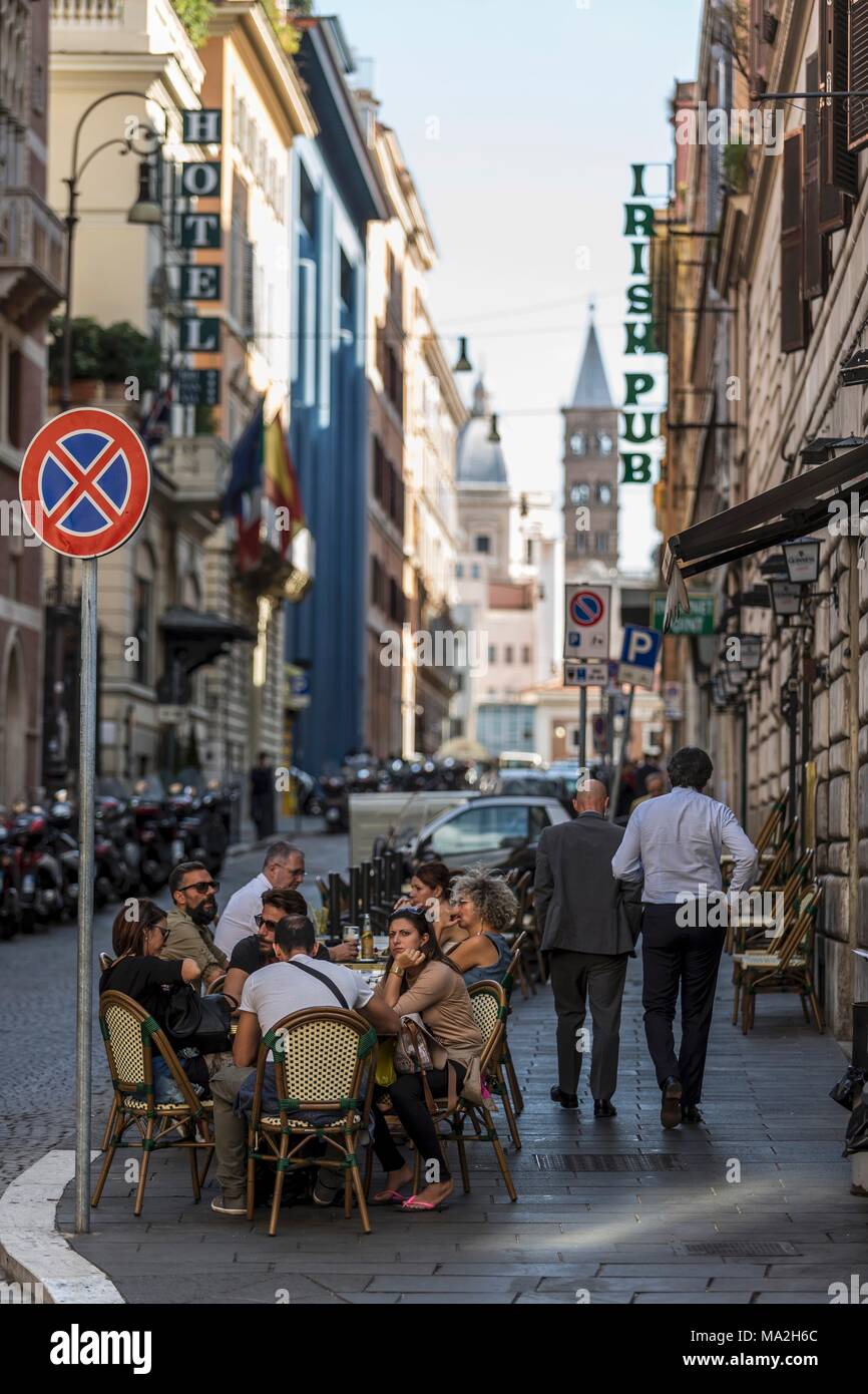 A restaurant-cafe on Via Napoli, Rome Stock Photo - Alamy